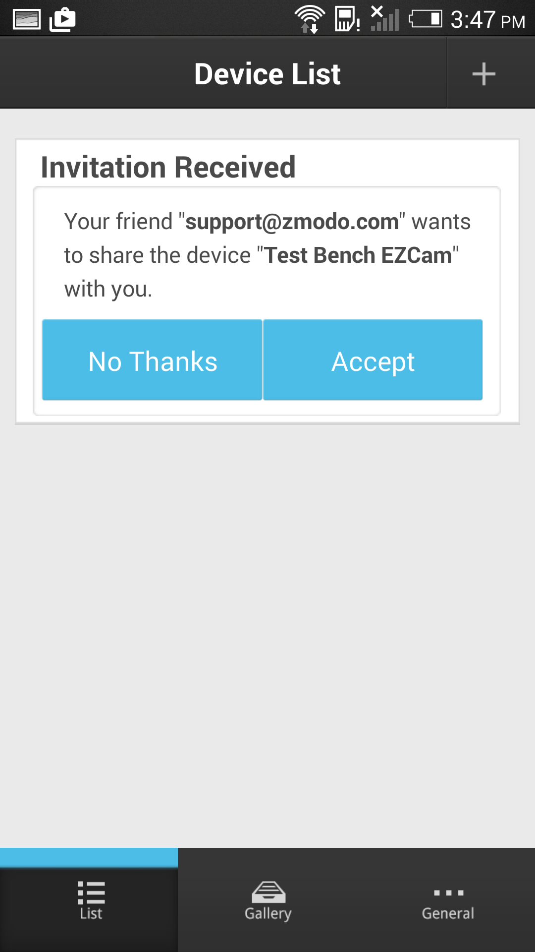 Zmodo Knowledge Base - Viewing/Sharing Device on Multiple Zsight Accounts